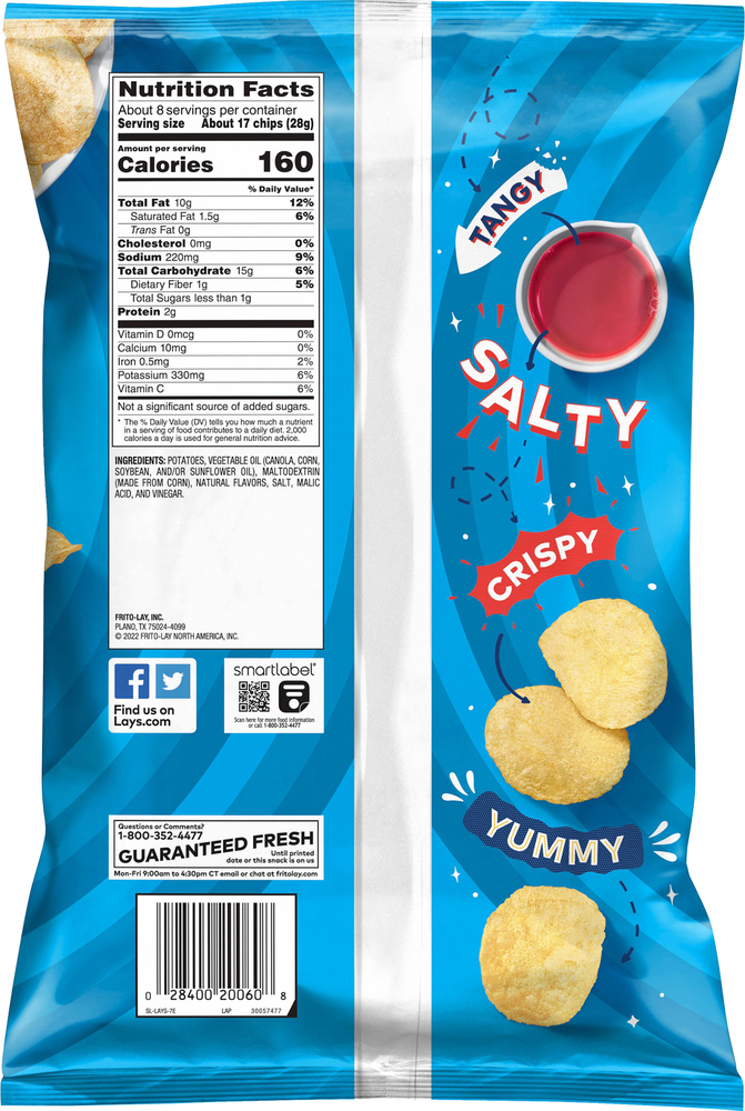 Lays Potato Chips Nutrition Facts
