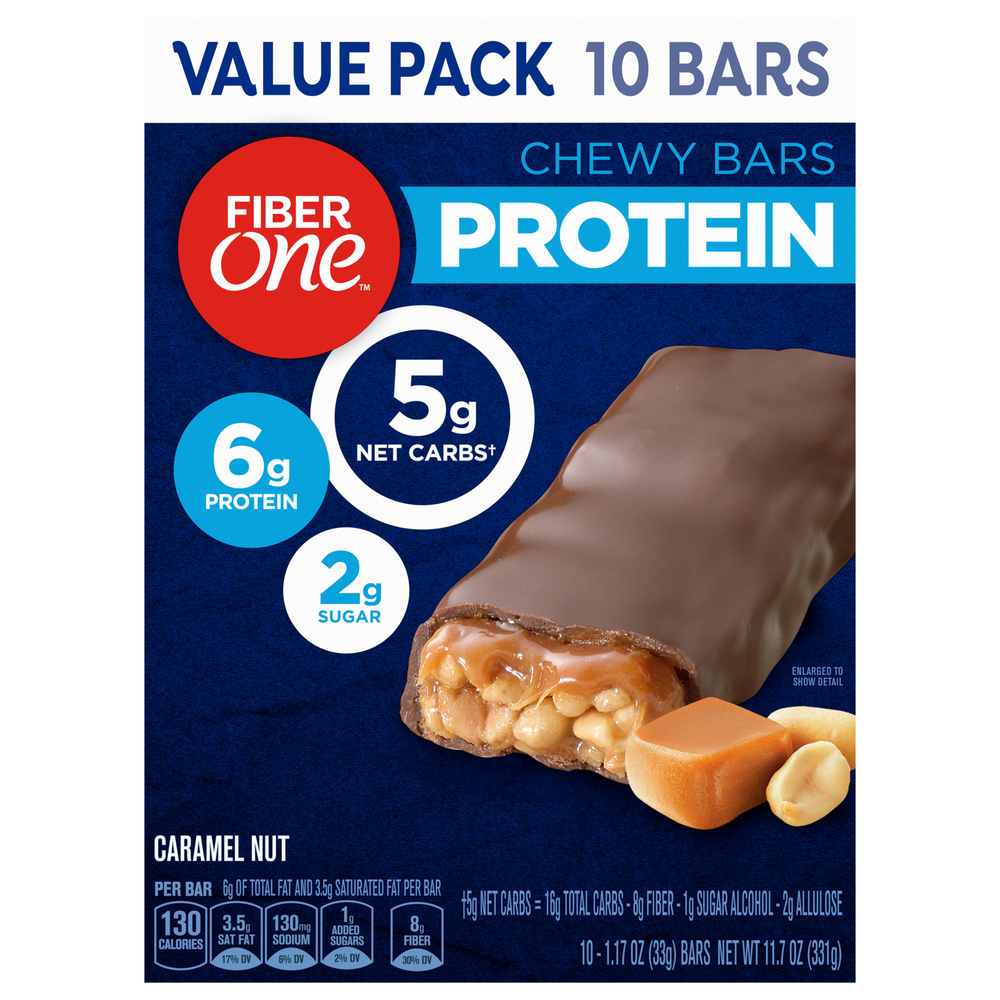 Fiber One Protein Chewy Bars, Caramel Nut, Value Pack-Main