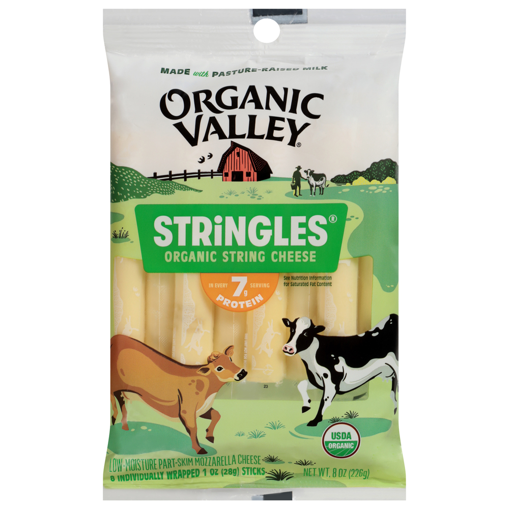 Organic Valley Stringles String Cheese, Organic, Part-Skim, Mozzarella, Low-Moisture-Main