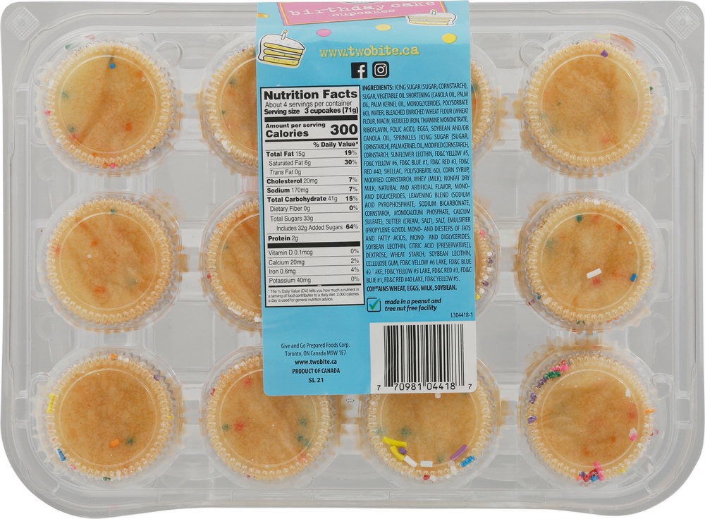 Two-Bite Original Cupcakes, Birthday Cake-Planogram-Back