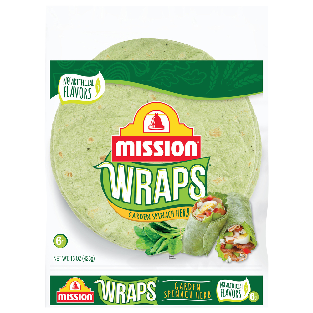 Mission Wraps, Garden Spinach Herb-Main