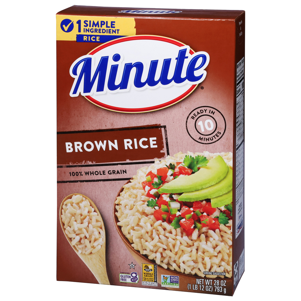 Minute Brown Rice, 100% Whole Grain-Front-Right-Elevated
