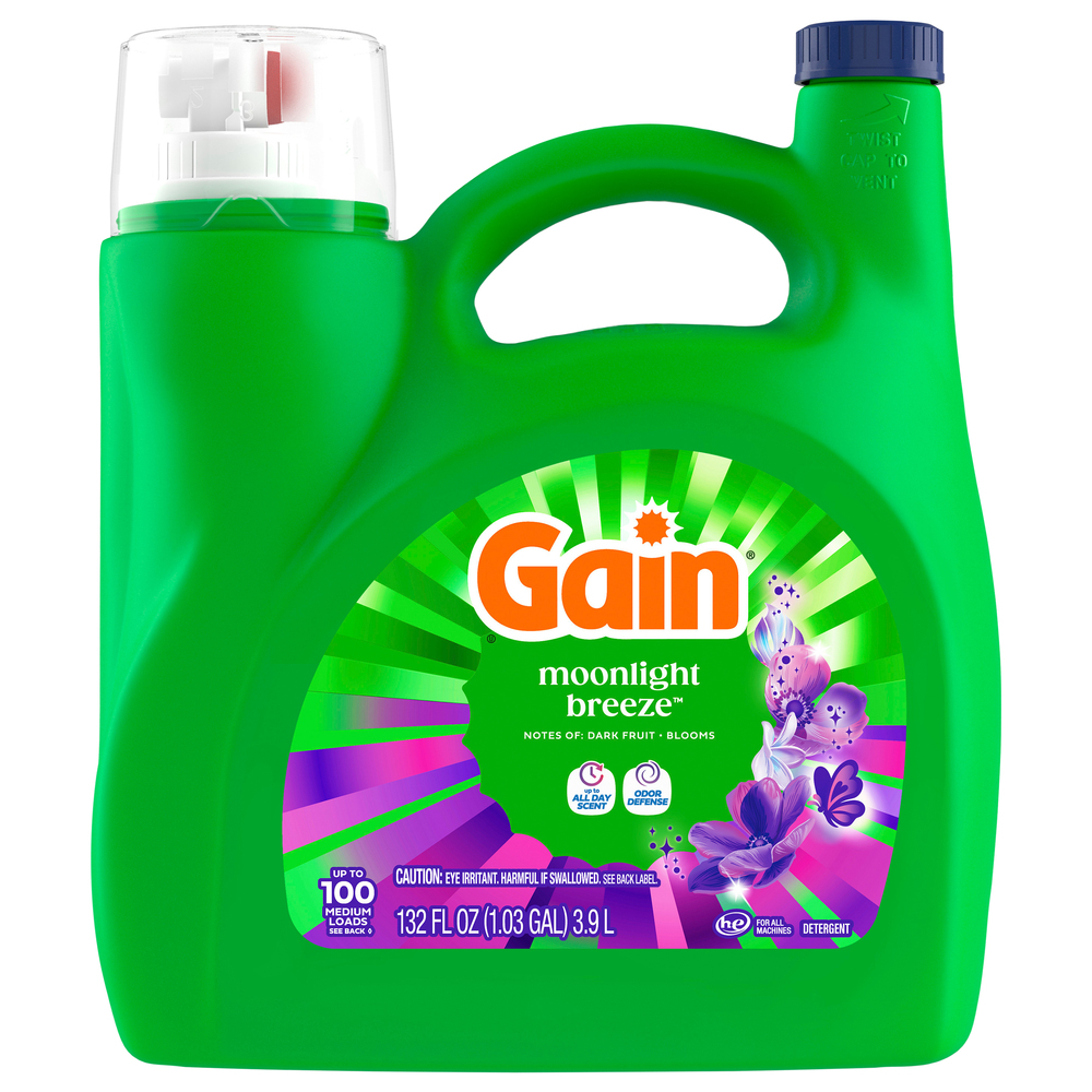 Gain Gain Liquid Laundry Detergent, Moonlight Breeze, 107 Loads, 154 oz ...