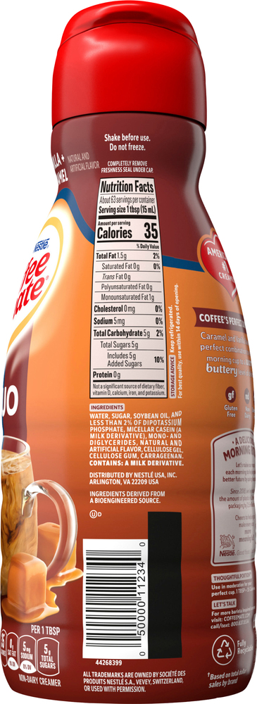 Coffee-Mate Coffee Creamer, Vanilla + Caramel, Duo-Planogram-Right