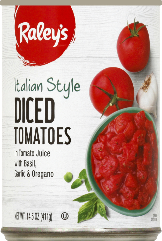 Raley's Italian Style Diced Tomatoes in Tomato Juice with Basil, Garlic ...