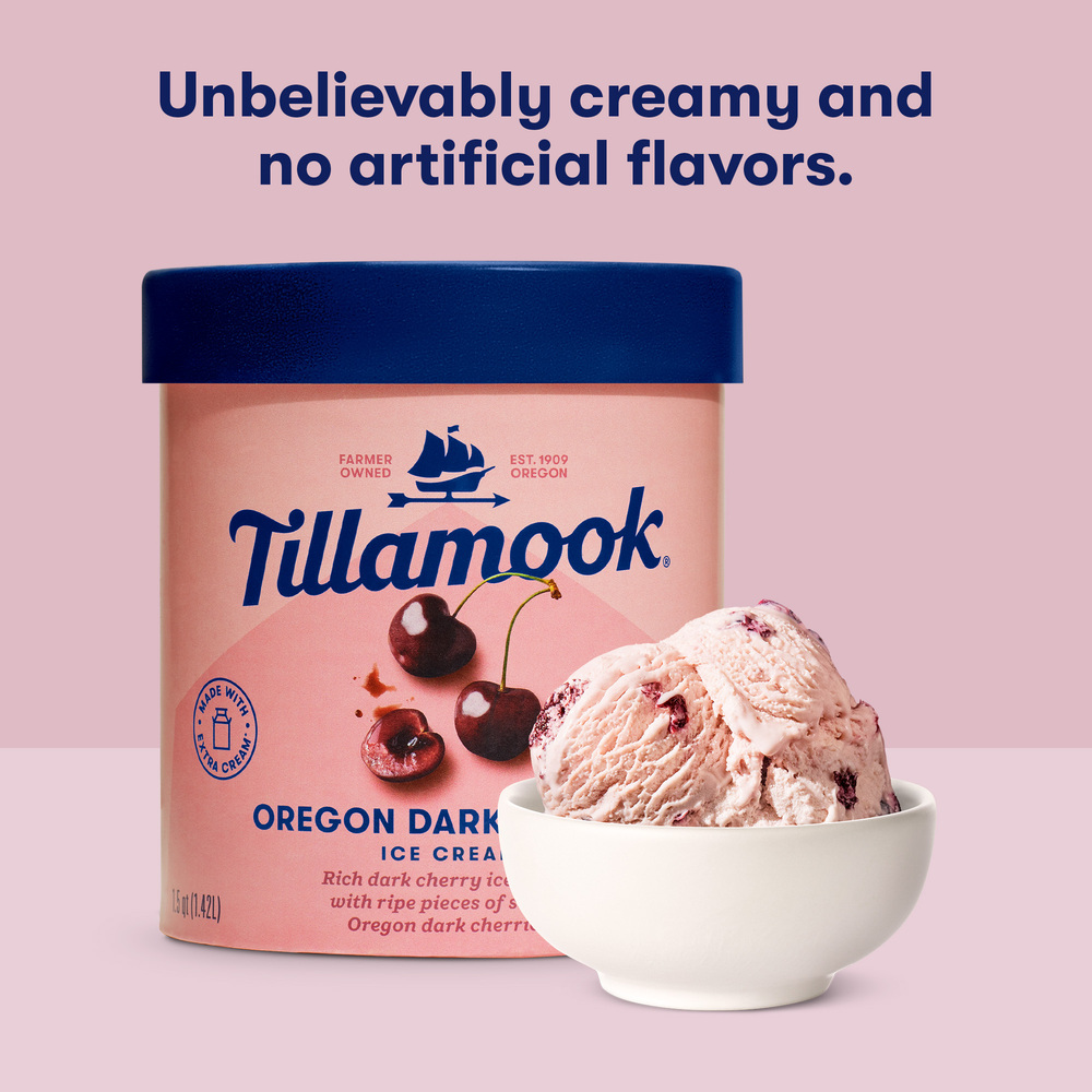 Tillamook Ice Cream, Oregon Dark Cherry-Front-Right-Elevated