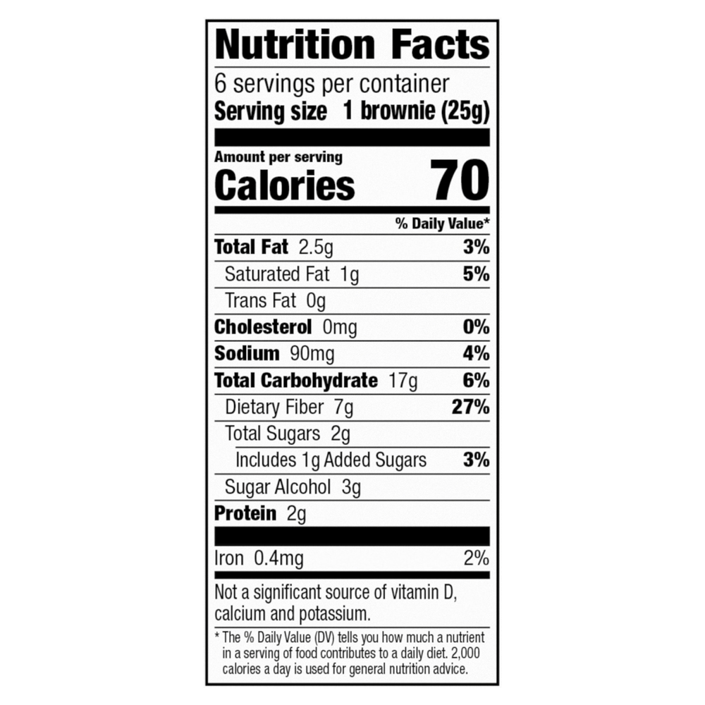 Fiber One Brownies, Chocolate Chip Cookie-Nutrition-Facts