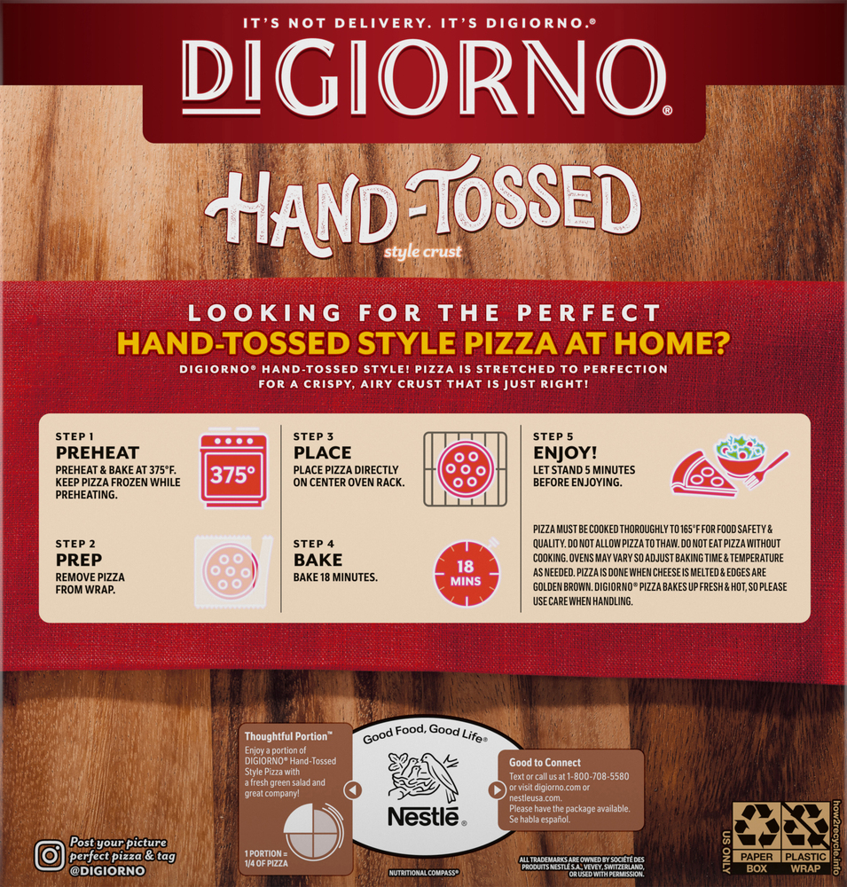 DiGiorno Pizza, Style Crust, Hand-Tossed, Supreme-Planogram-Back