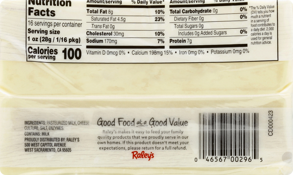 Raley's Monterey Jack Cheese-Planogram-Back