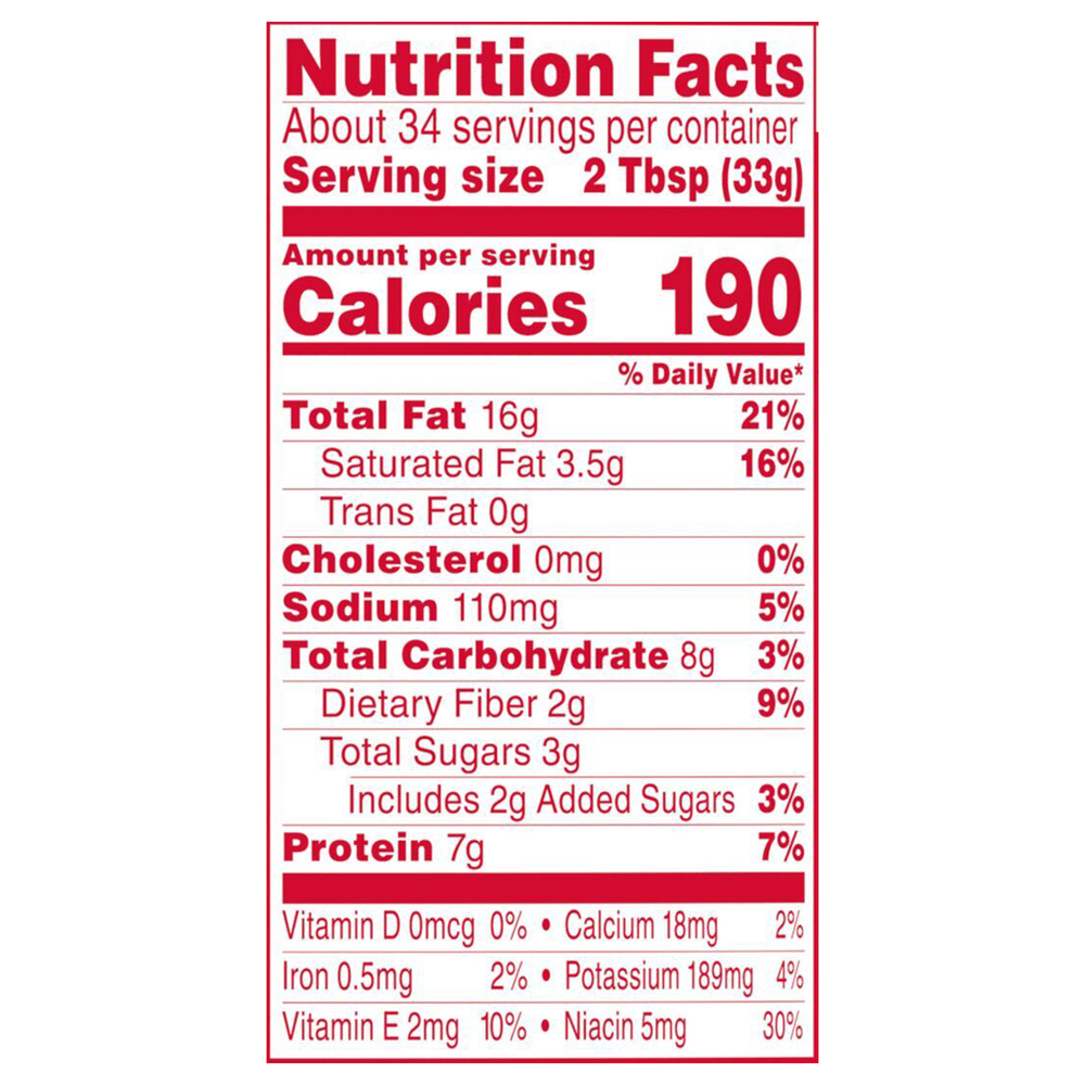Jif Peanut Butter, Extra Crunchy-Nutrition-Facts