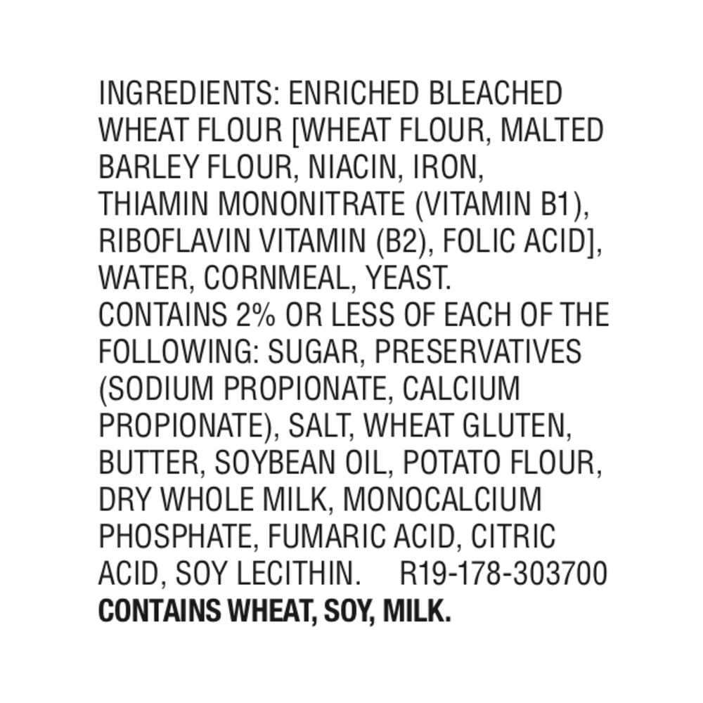 Bays Original English Muffins-Ingredients