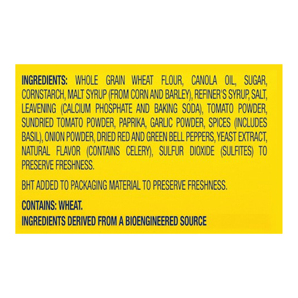 WHEAT THINS Wheat Thins Sundried Tomato & Basil Whole Grain Wheat ...