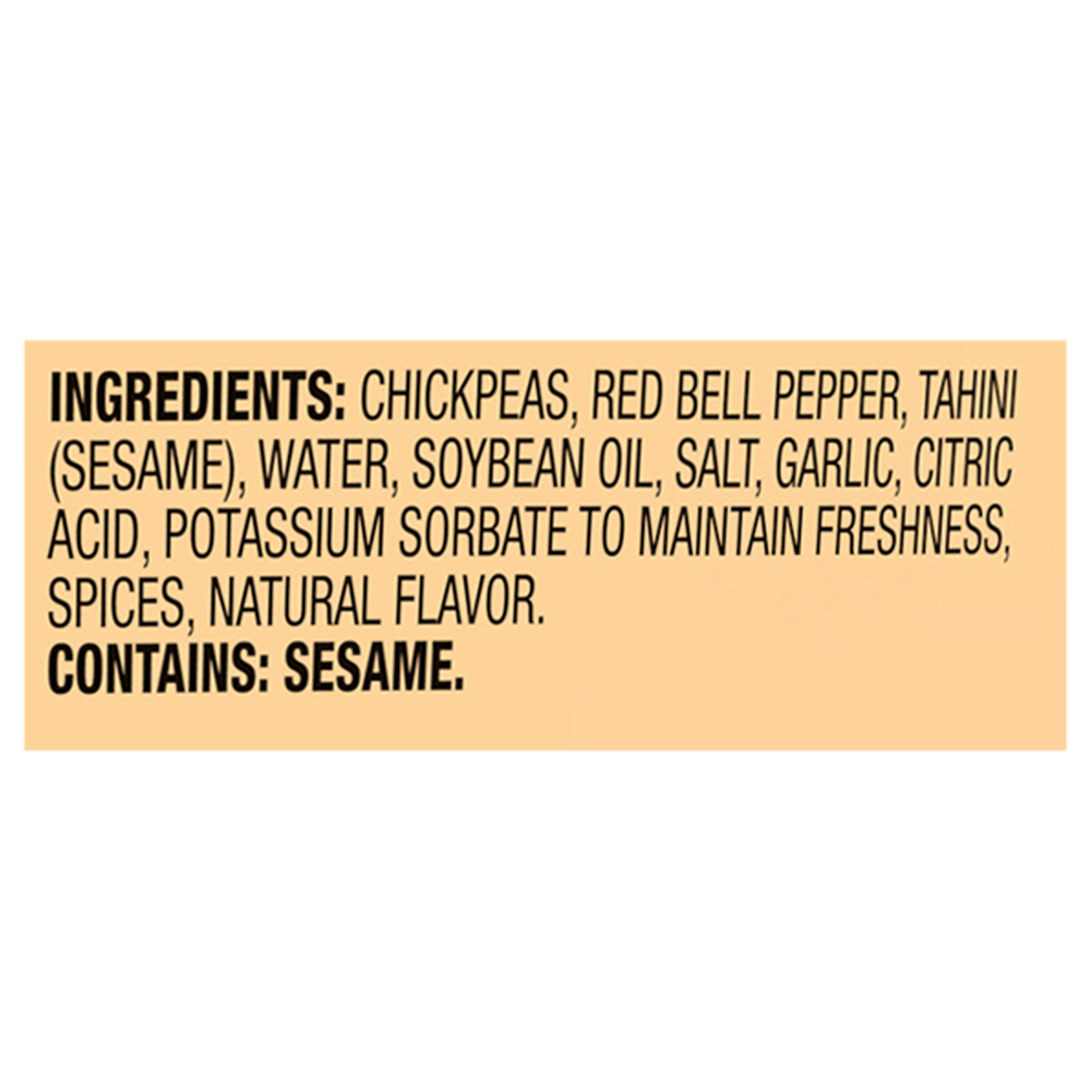 Sabra Hummus, Roasted Red Pepper-Ingredients