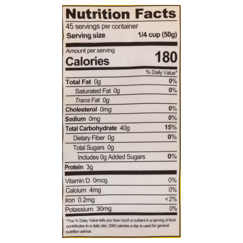 Golden Star Rice, Jasmine, Prime Grade-Nutrition-Facts