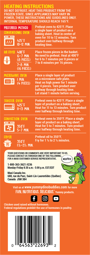 Yummy Dino Buddies Breaded Dinosaur-Shaped Chicken Breast Nuggets ...