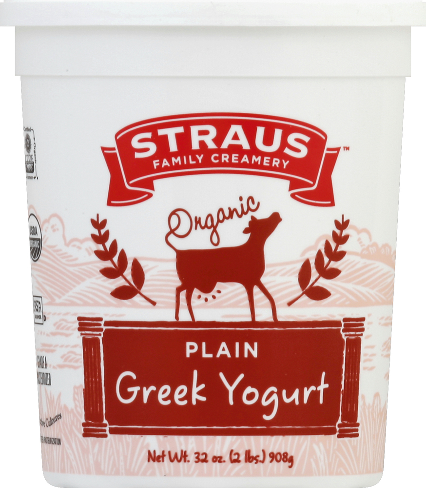 Straus Family Creamery Organic Yogurt, Greek, Plain-Ecom