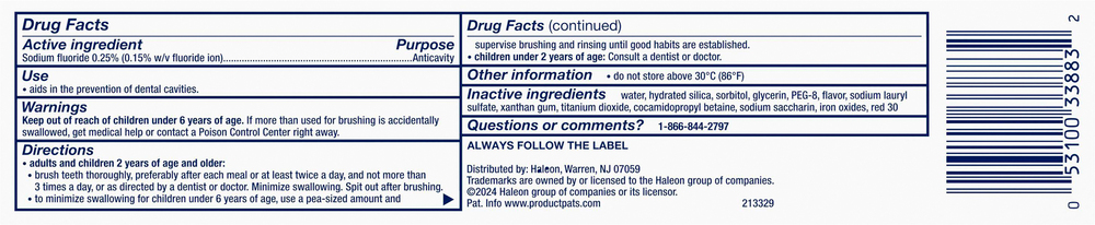 aquafresh toothpaste ingredients