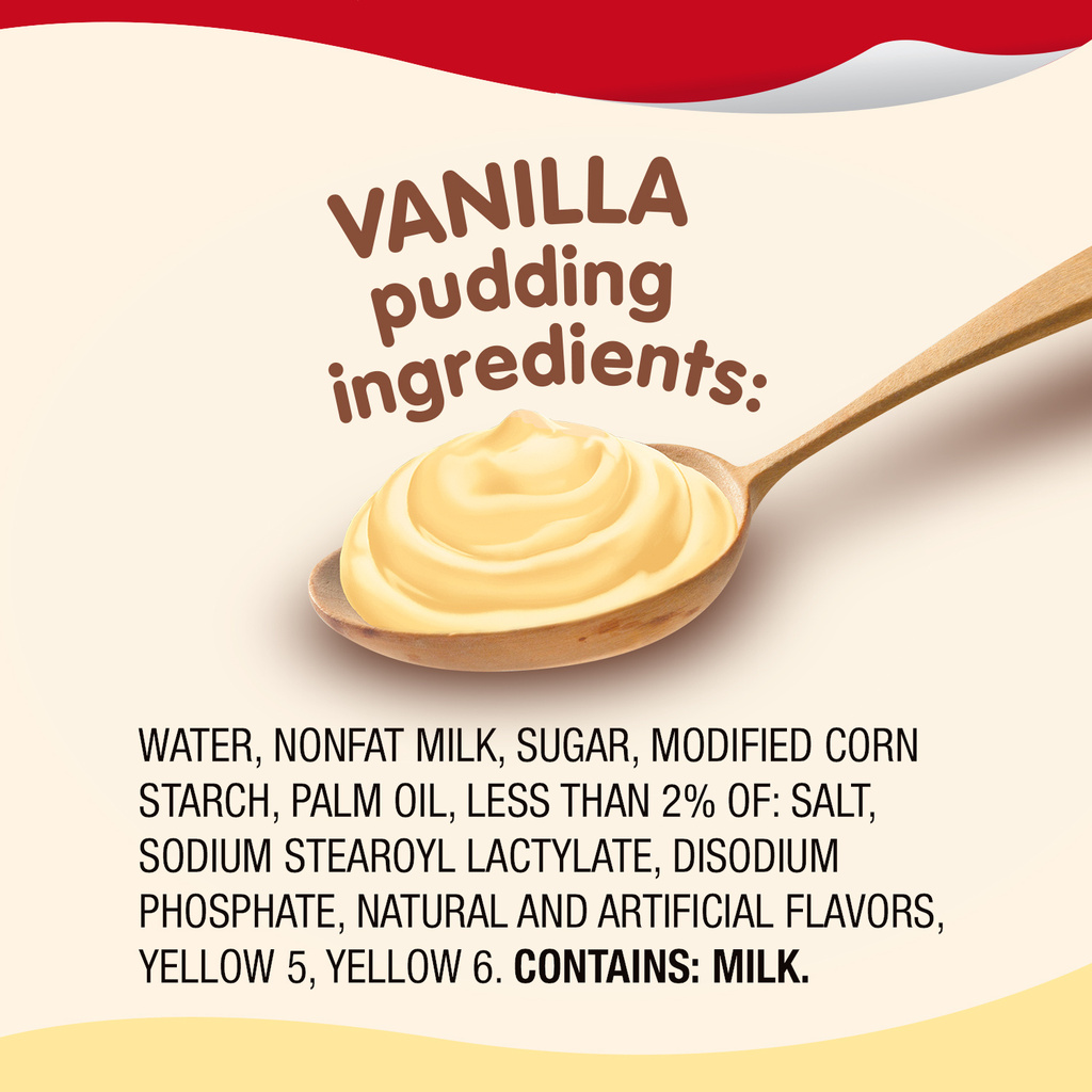 Snack Pack Pudding, Vanilla-Ingredients