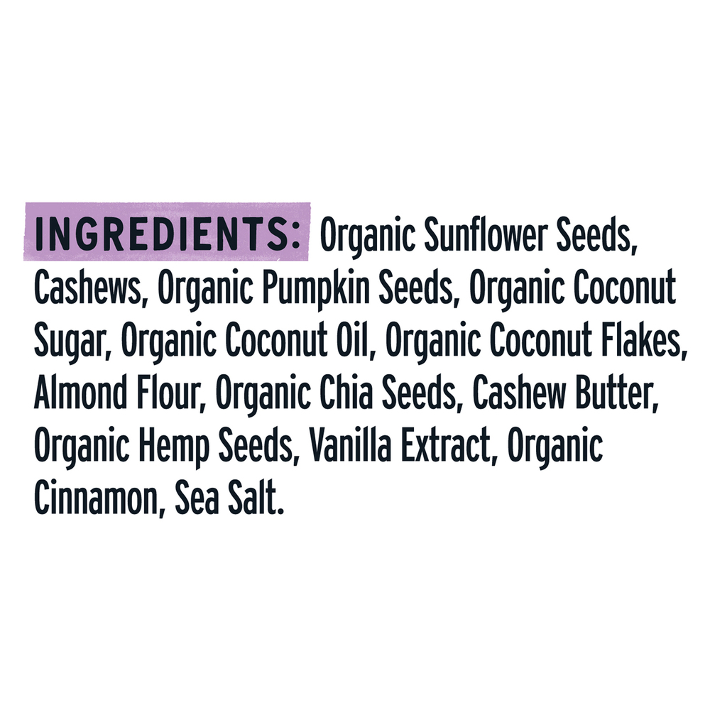 Purely Elizabeth Granola, Keto, Grain-Free, Coconut Cashew-Ingredients