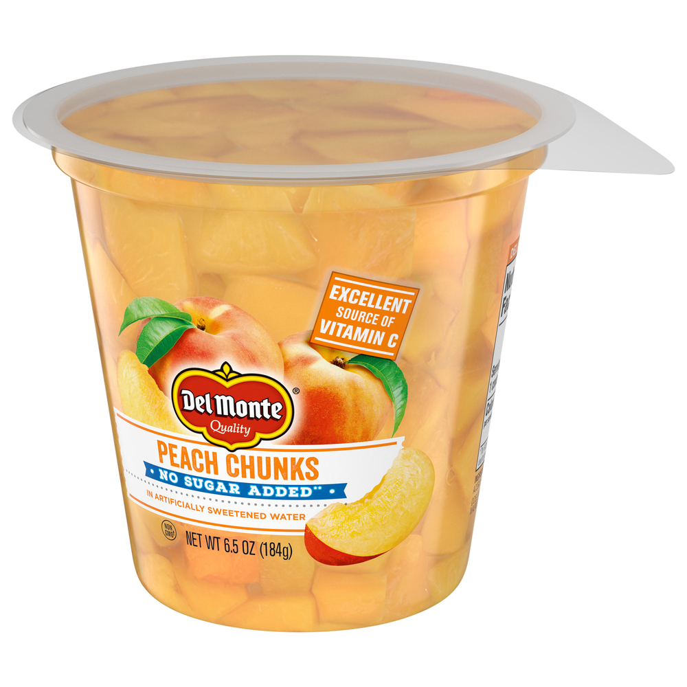 Del Monte Fruit Naturals Yellow Cling Peach, Chunks, No Sugar Added ...