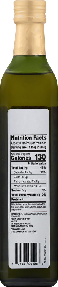 Raley's 100% Pure Avocado Oil-Planogram-Back