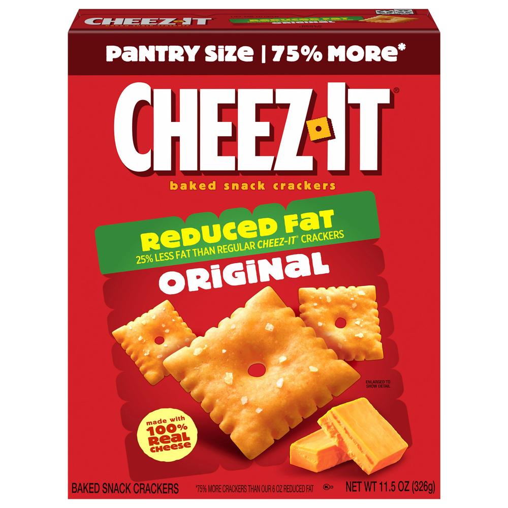 Cheez-It Snack Crackers, Baked, Original, Reduce Fat-Main