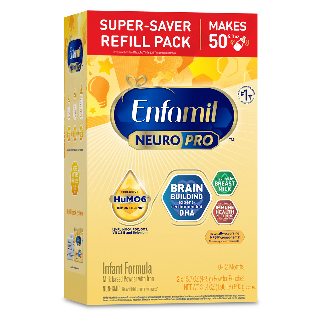 Enfamil Neuro Pro Infant Formula, Milk-Based Powder with Iron, Refill ...