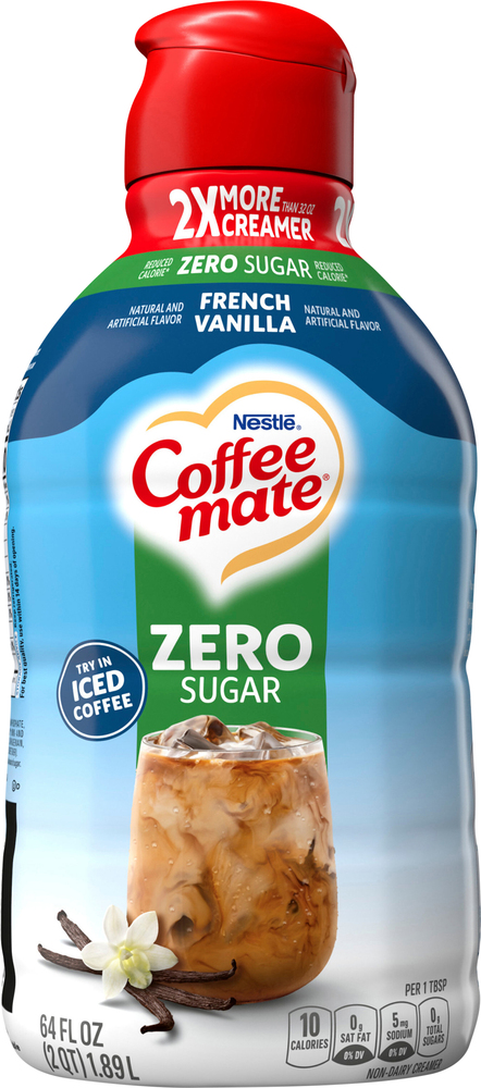 Coffee-Mate Creamer, Non Dairy, Zero Sugar, French Vanilla-Planogram-Back