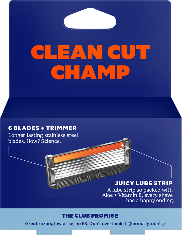 Dollar Shave Club Cartridges, 6 Blade-Planogram-Back