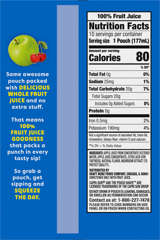 Capri Sun 100% Juice, Apple-Planogram-Right