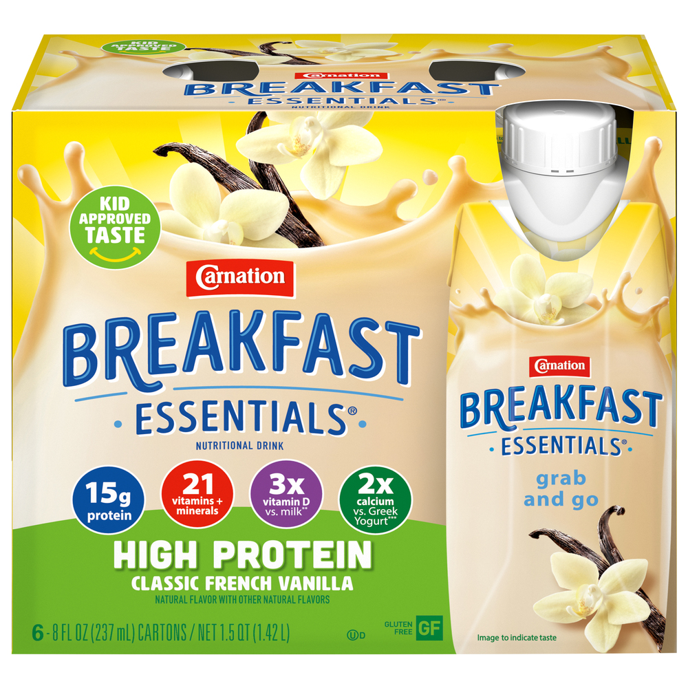 Carnation Breakfast Essentials Nutritional Drink, High Protein, Classic ...