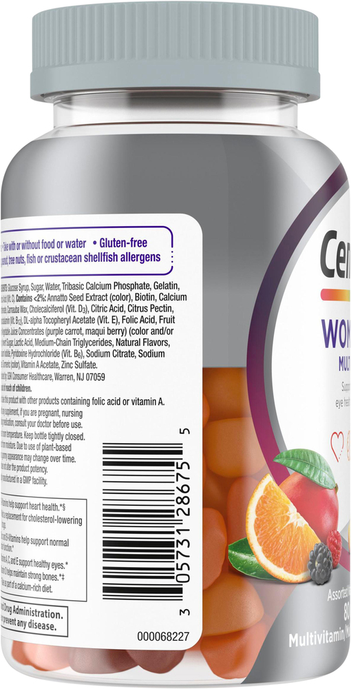 Centrum Gummies Women 50+ Assorted Natural Fruit Flavors Multigummies ...