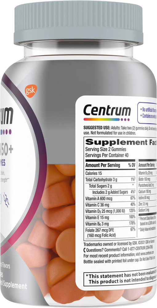 Centrum Gummies Women 50+ Assorted Natural Fruit Flavors Multigummies ...