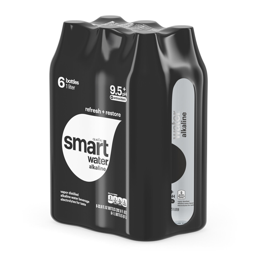 Smartwater Alkaline Water, 9.5+ pH-Front-Right-Elevated