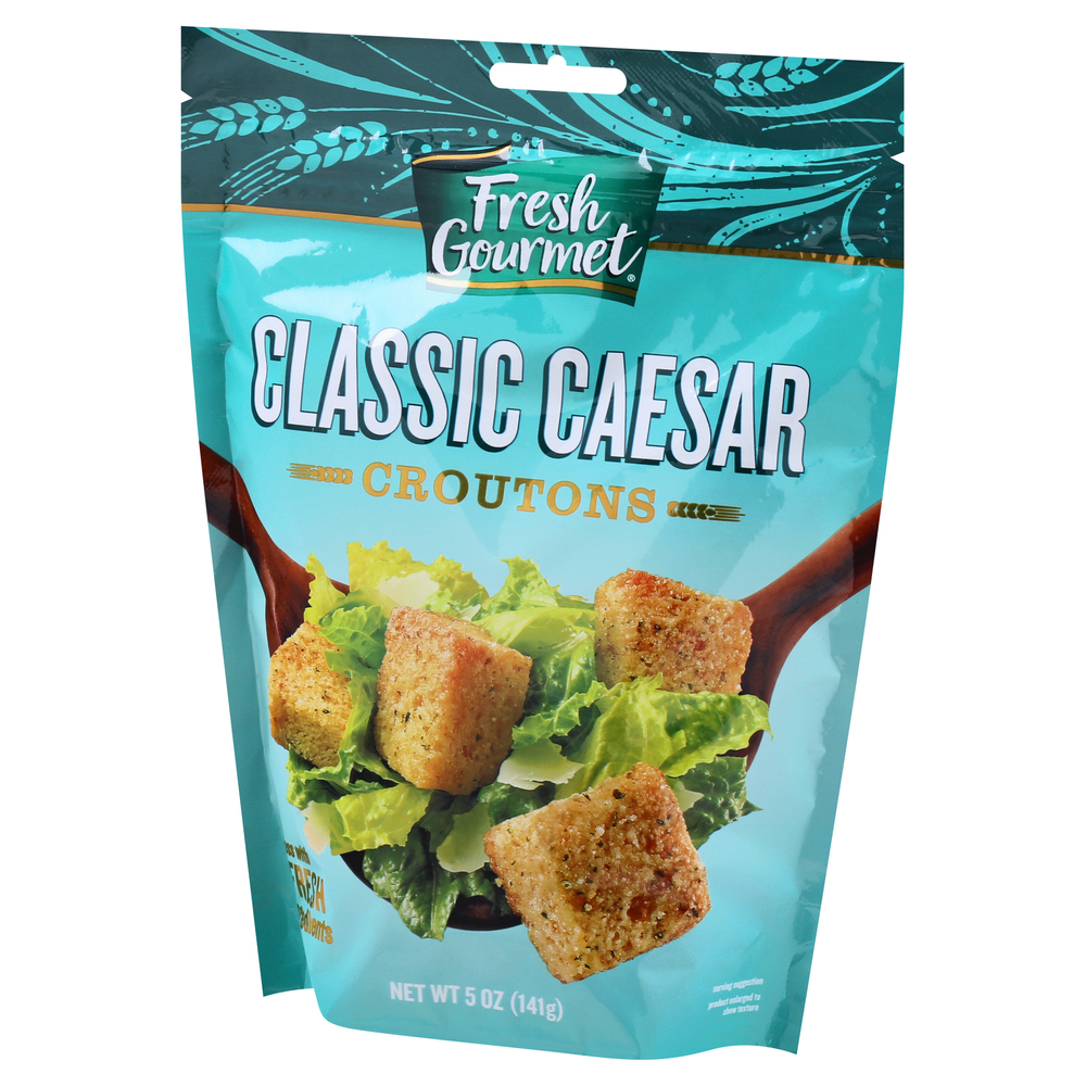 Fresh Gourmet Croutons, Classic Caesar-Front-Right-Elevated