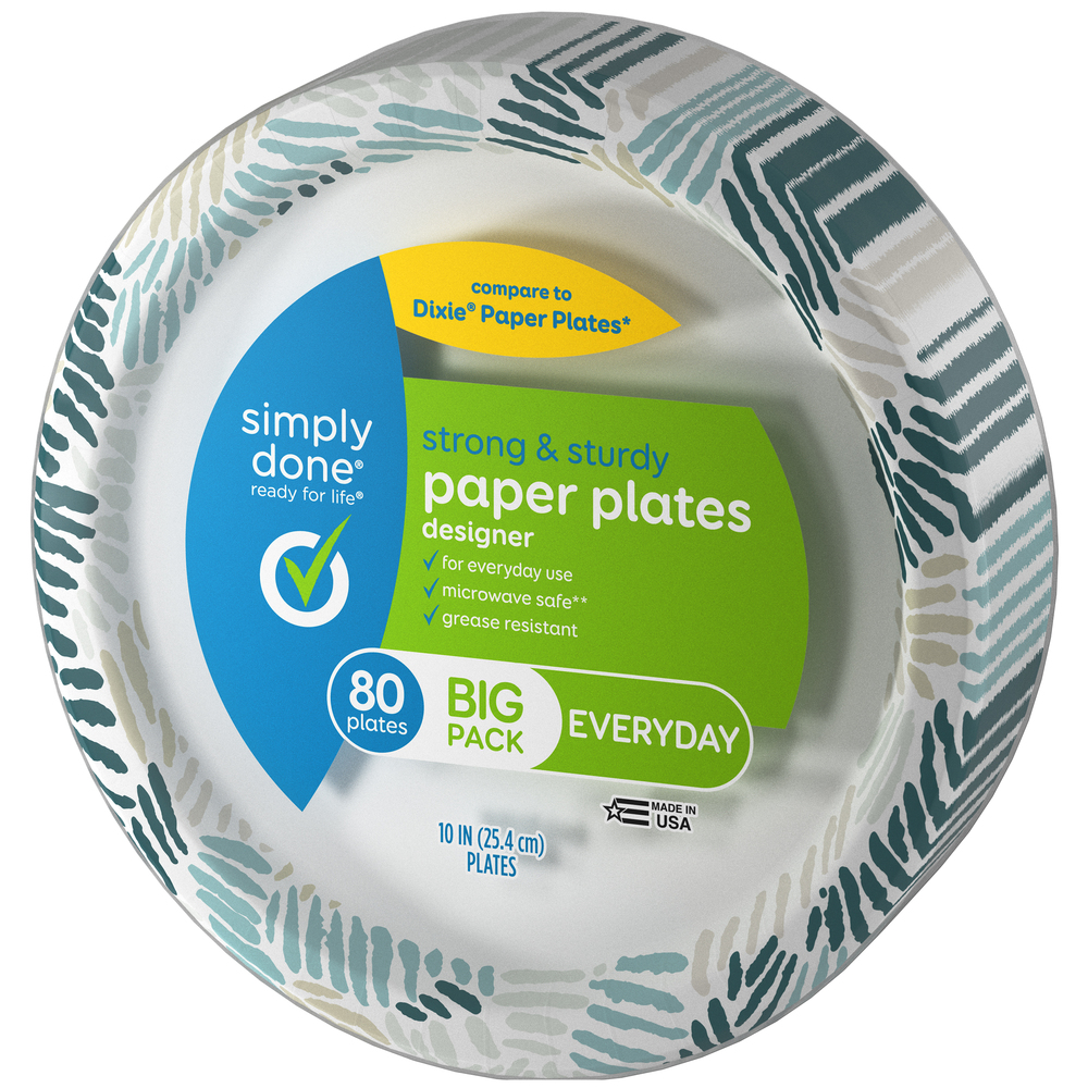 Simply Done Paper Plates, Designer, Strong & Sturdy, Everyday, Big Pack ...