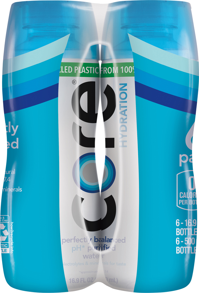Core Hydration Water, Perfectly Balanced, 6 Pack-Planogram-Left