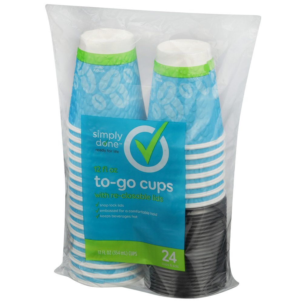 Simply Done To-Go Cups With Re-Closable Lids-Front-Right-Elevated