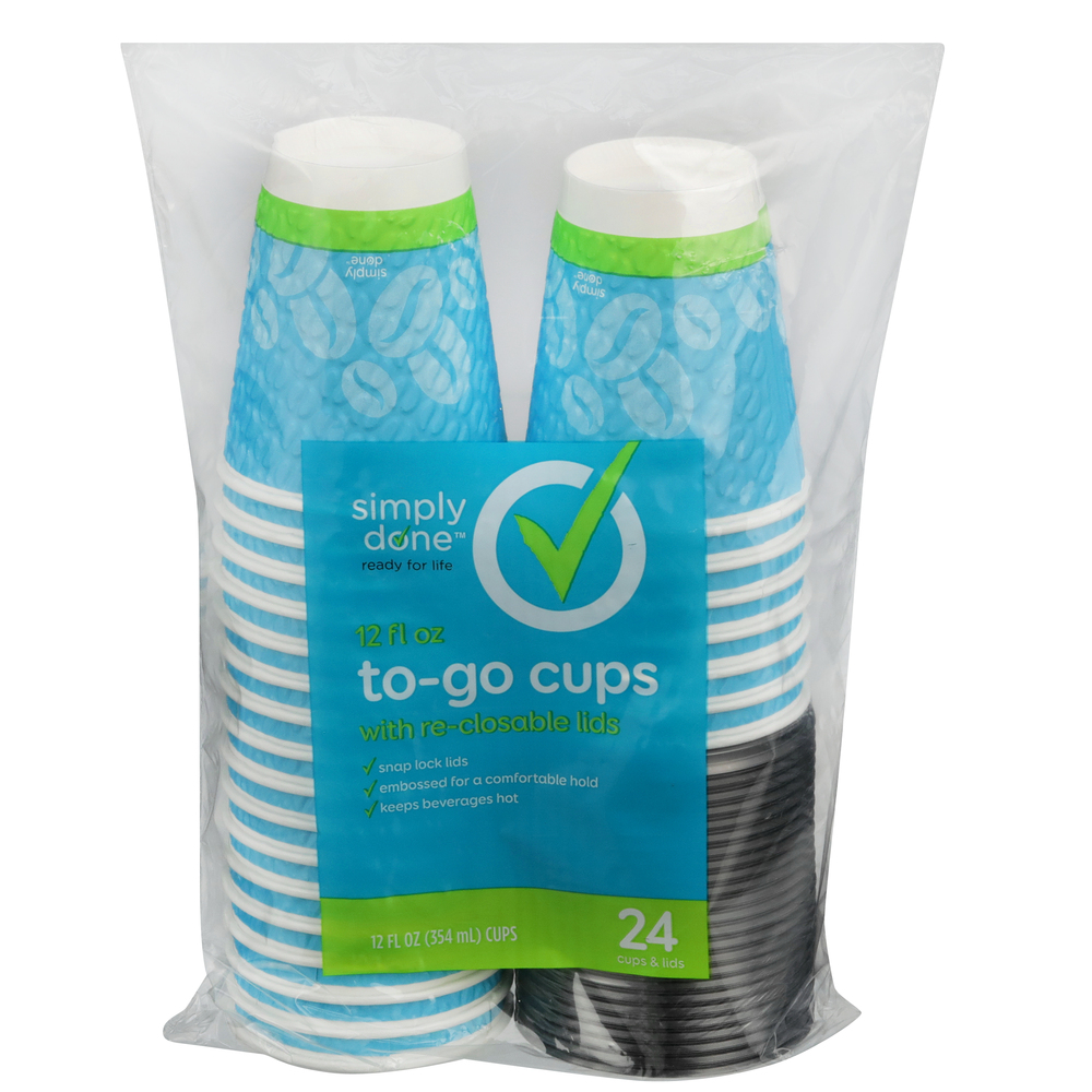Simply Done To-Go Cups With Re-Closable Lids-Main