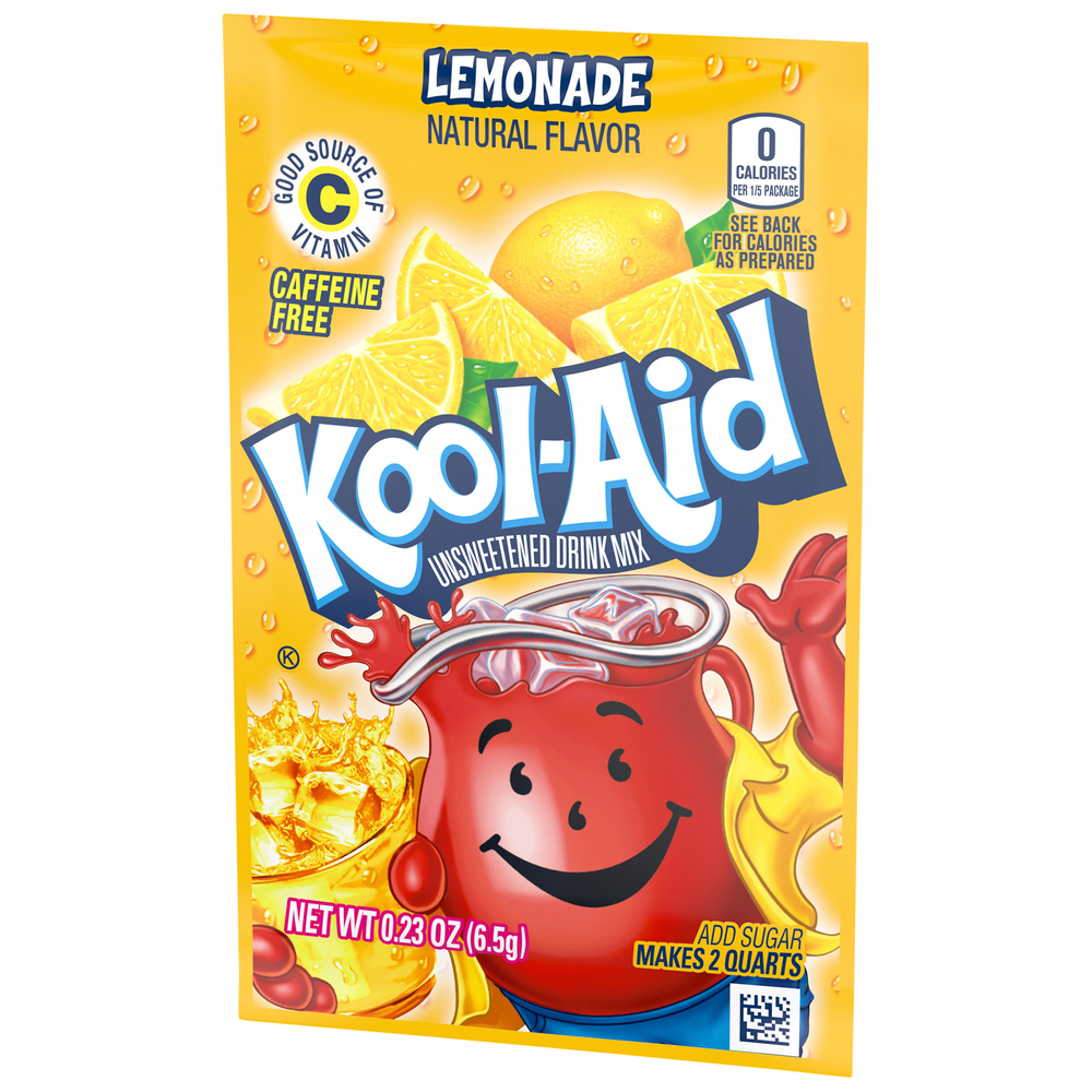 Kool-Aid Lemonade Unsweetened Drink Mix-Front-Right-Elevated