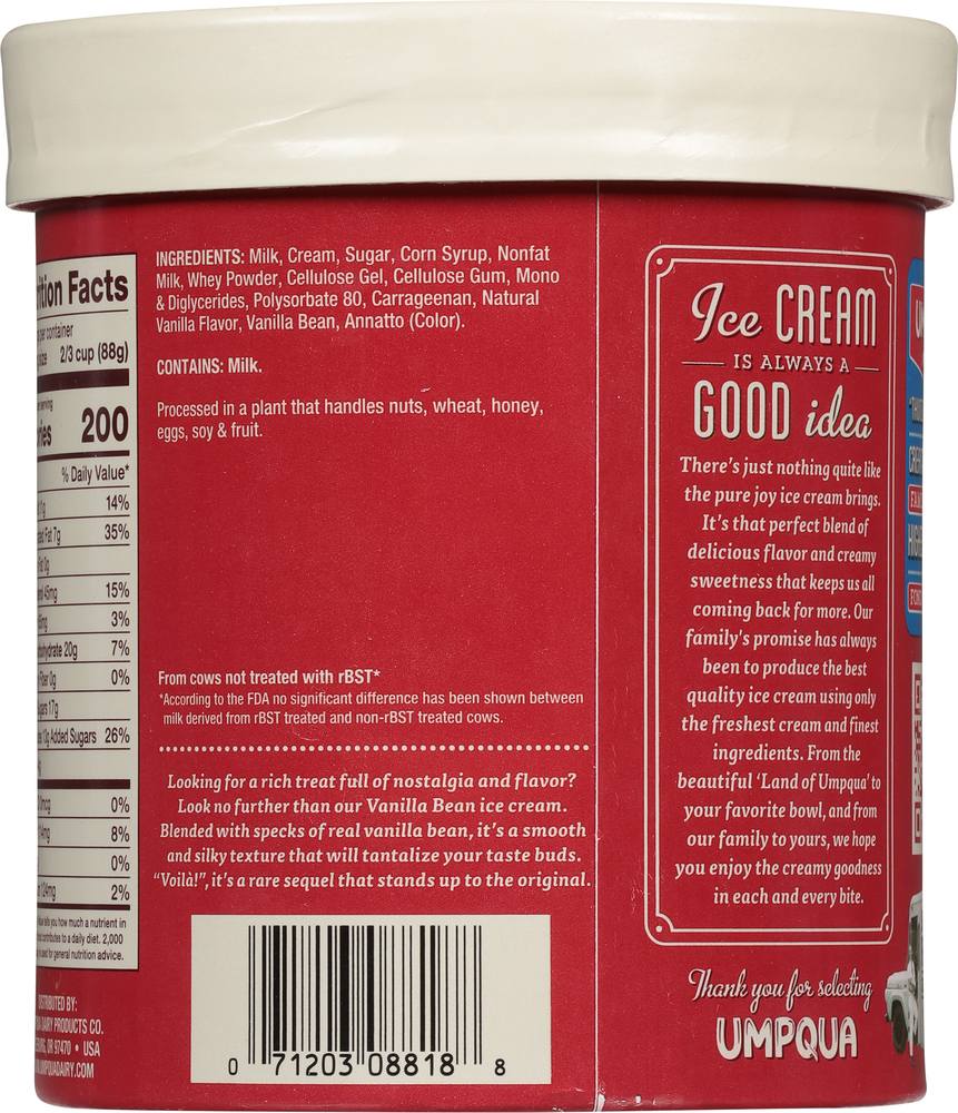 Umpqua Ice Cream Vanilla Bean