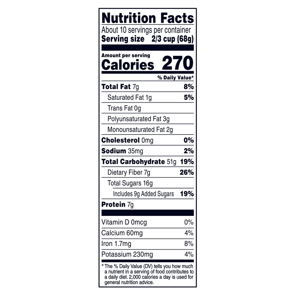 Quaker Simply Granola, Oats, Honey, Raisins & Almonds-Nutrition-Facts