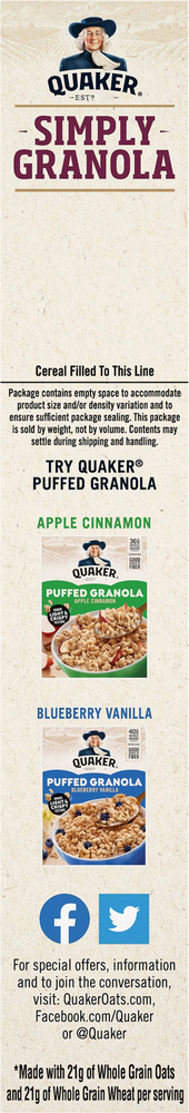 Quaker Simply Granola, Oats, Honey, Raisins & Almonds-Planogram-Left