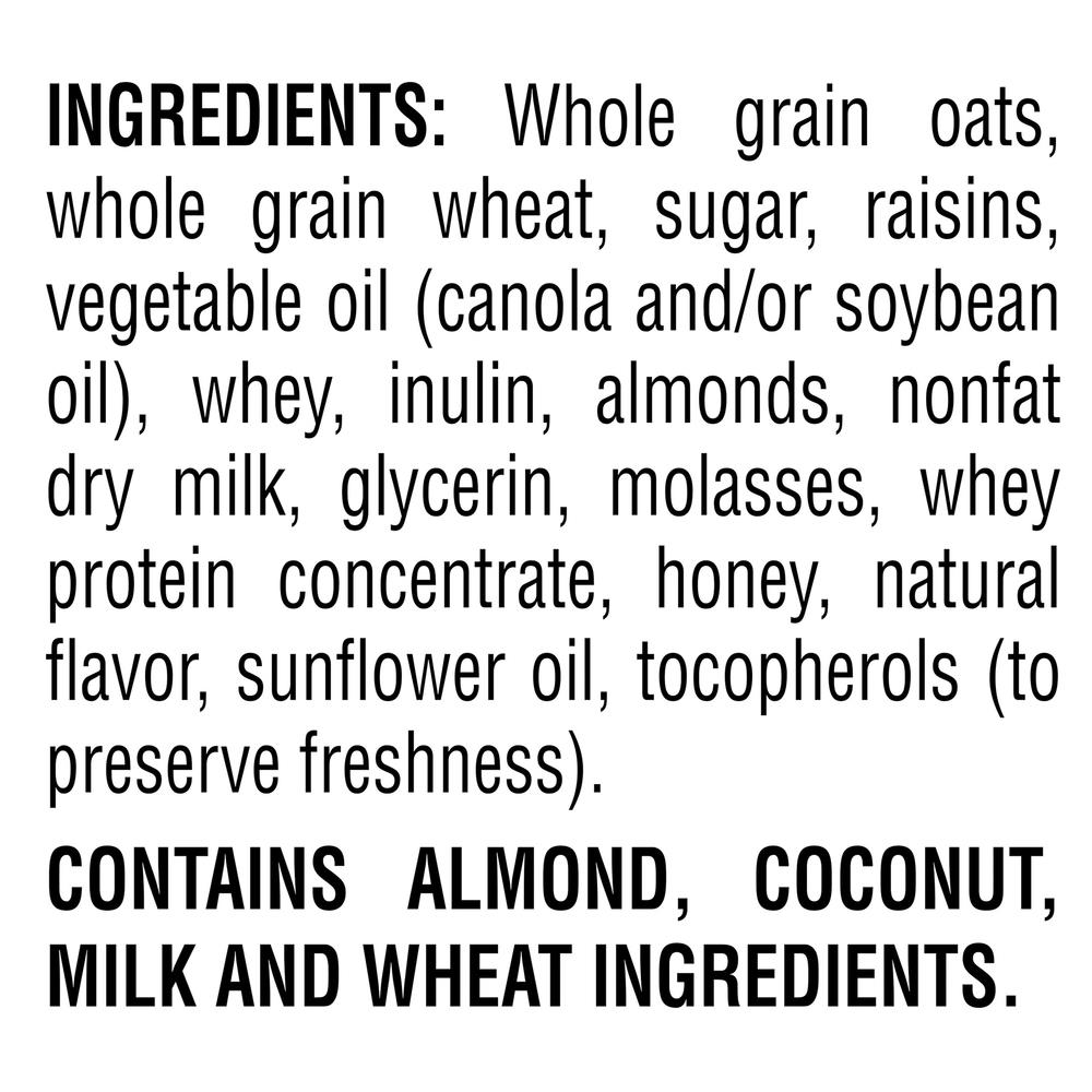 Quaker Simply Granola, Oats, Honey, Raisins & Almonds-Ingredients
