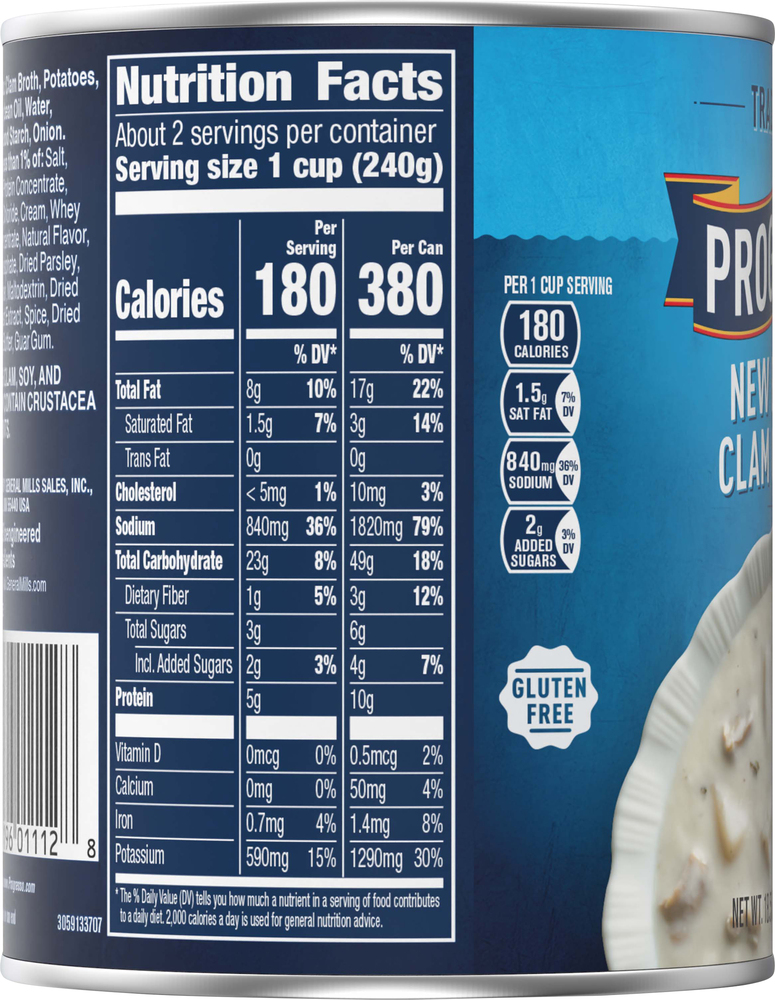 Progresso Soup, New England Clam Chowder, Traditional-Planogram-Left