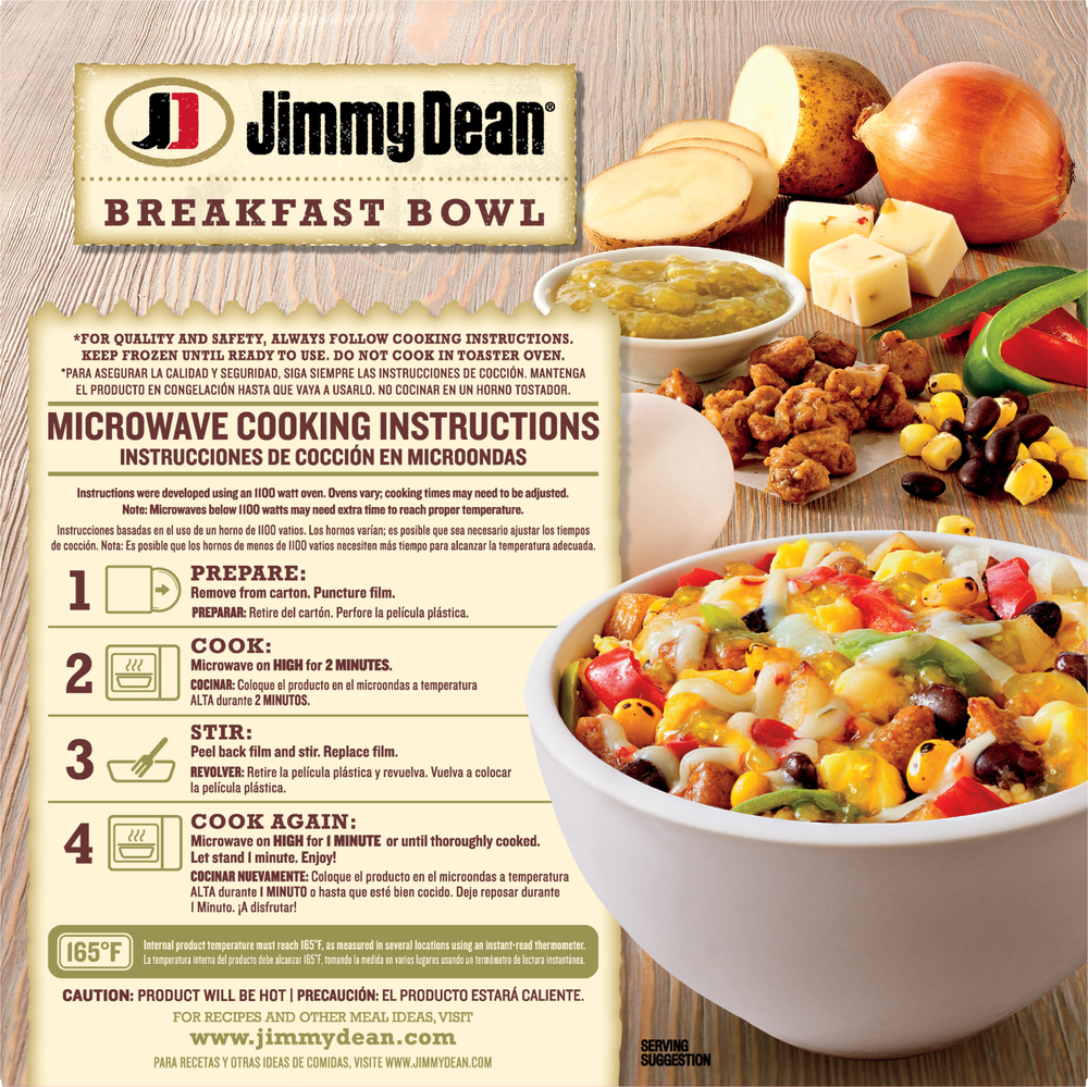Jimmy Dean Breakfast Bowl, Hot Sausage & Salsa Verde-Planogram-Back