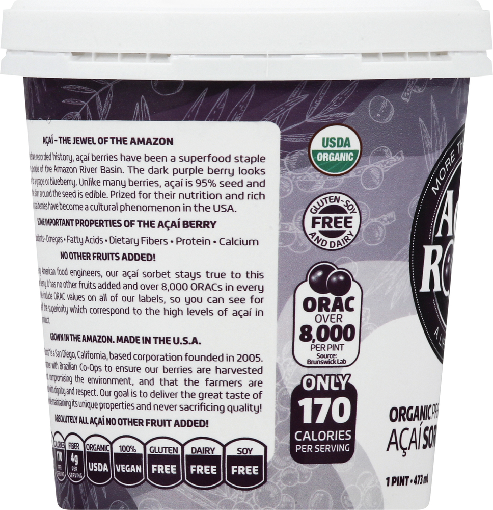 Acai Roots Sorbet, Organic, Acai, Premium-Planogram-Left