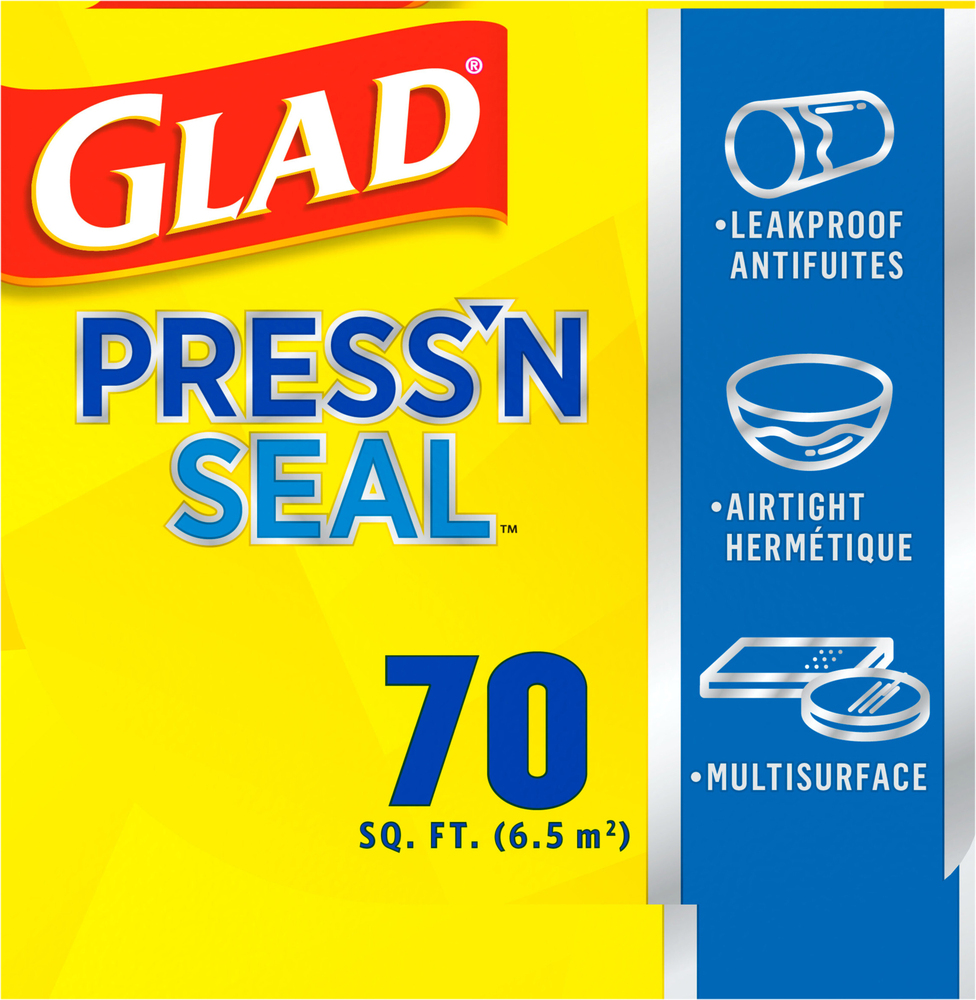 Glad Press'NSeal Sealing Wrap, Multipurpose, 3 in 1-Planogram-Left