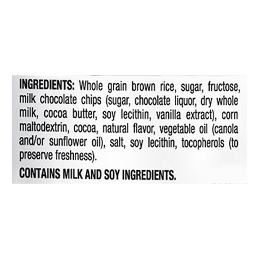 Quaker Rice Cakes, Chocolate-Ingredients