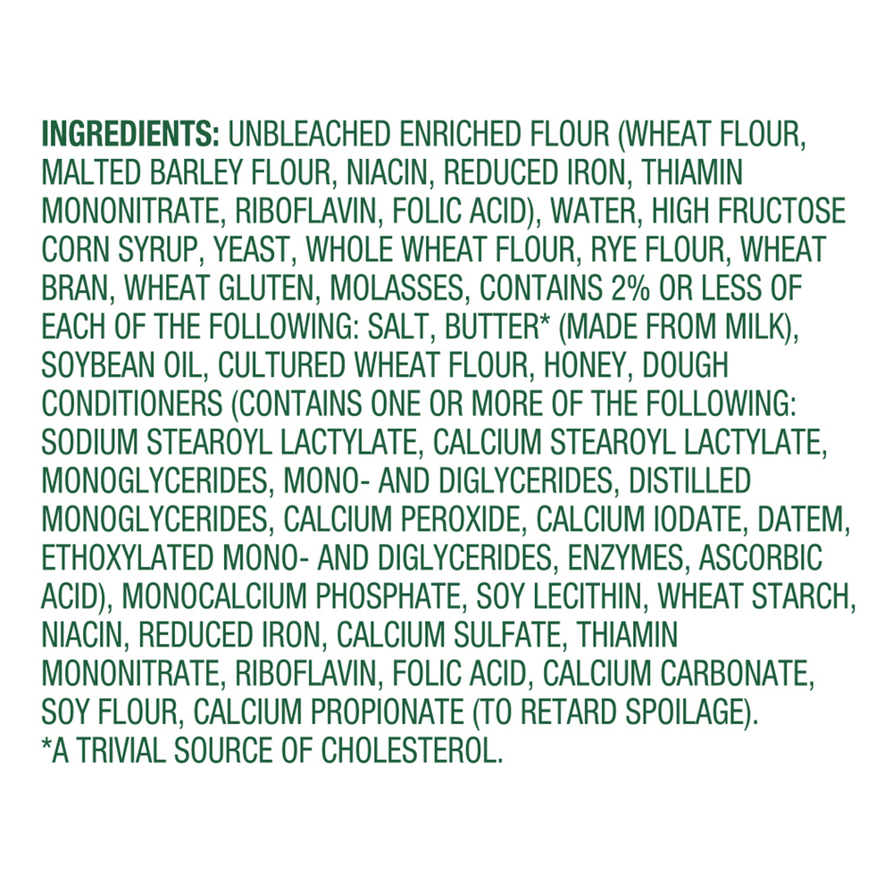 Home Pride Bread, Enriched, Wheat, Butter Top-Ingredients